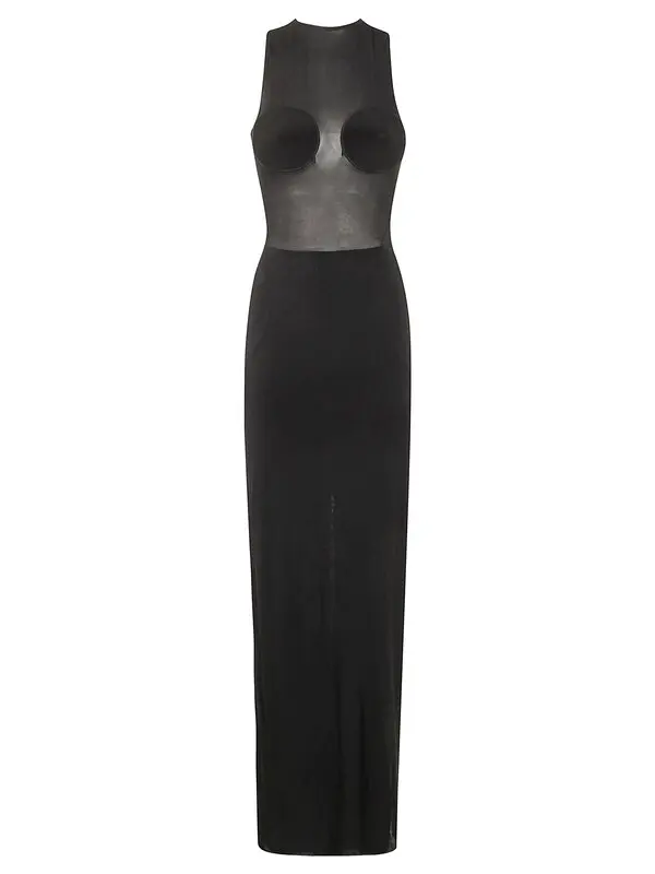 Jean Paul Gaultier Light Jersey Maxi Dress - Black