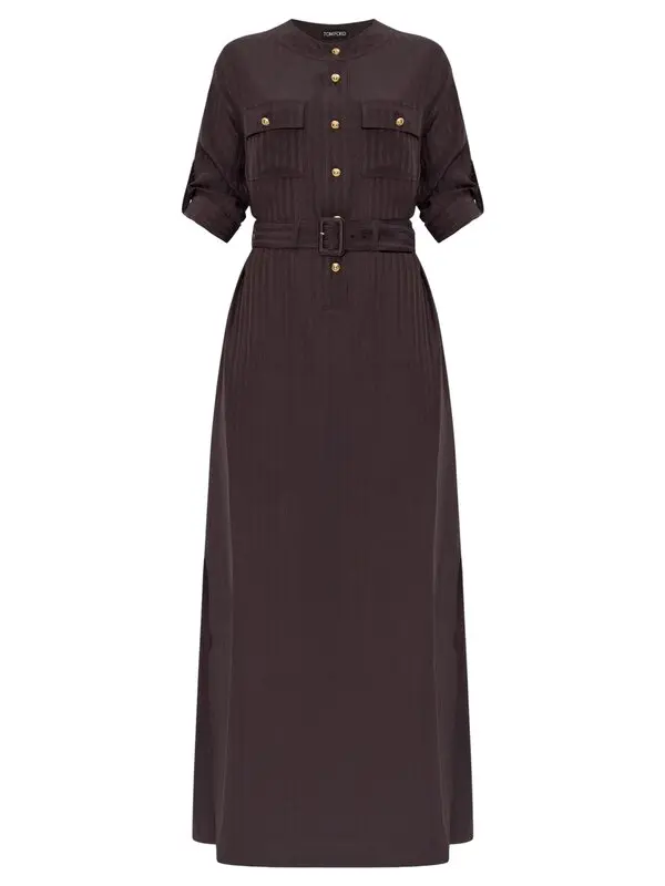 TOM FORD Button-front Maxi Shirtdress - Brown