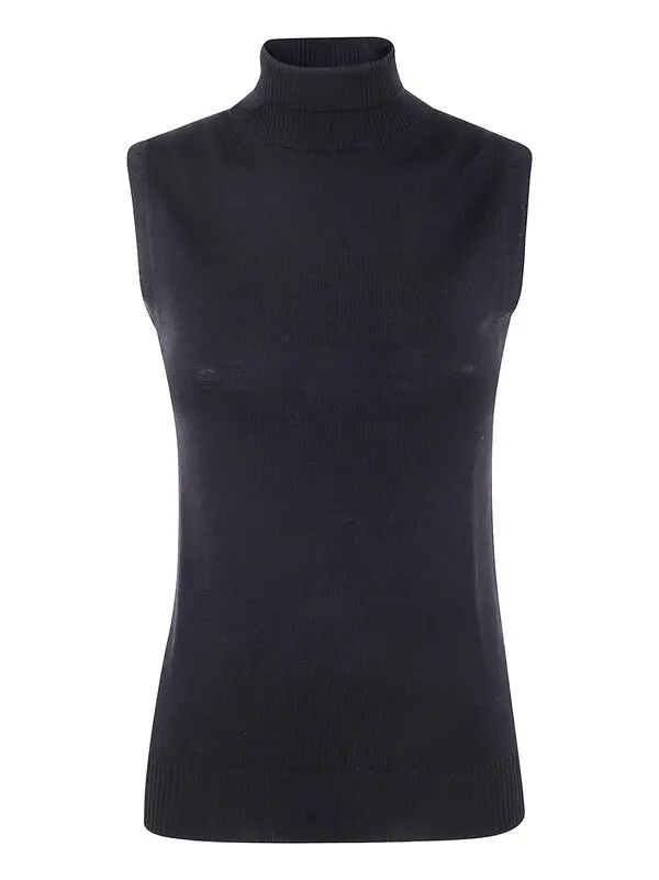 Max Mara Sleeveless Turtleneck Top - Black