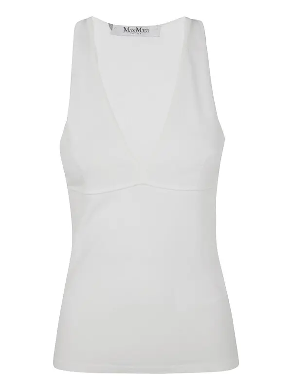 Max Mara Armida1234 Cotton Bra Tank - White