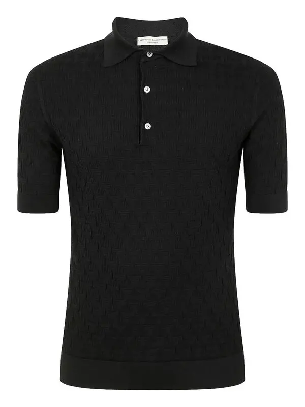 FILIPPO DE LAURENTIIS Short Sleeves Polo Shirt - Black