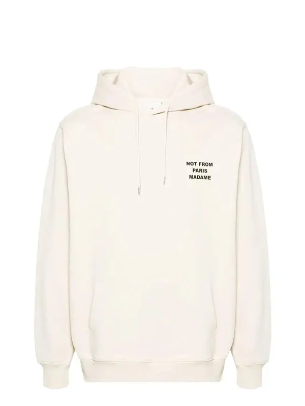 Drole De Monsieur Le Hoodie Slogan Hoodie Sweatshirt - White