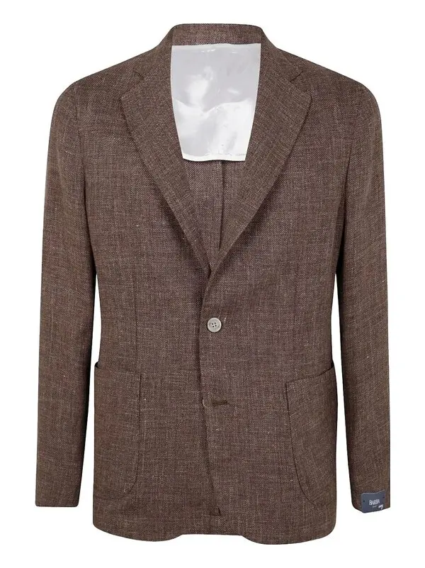 BARBA NAPOLI Single Breast Jacket - Brown