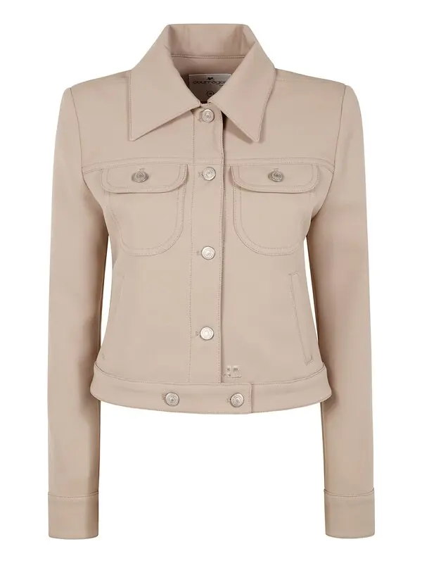 COURREGES Twill Trucker Jacket - Beige