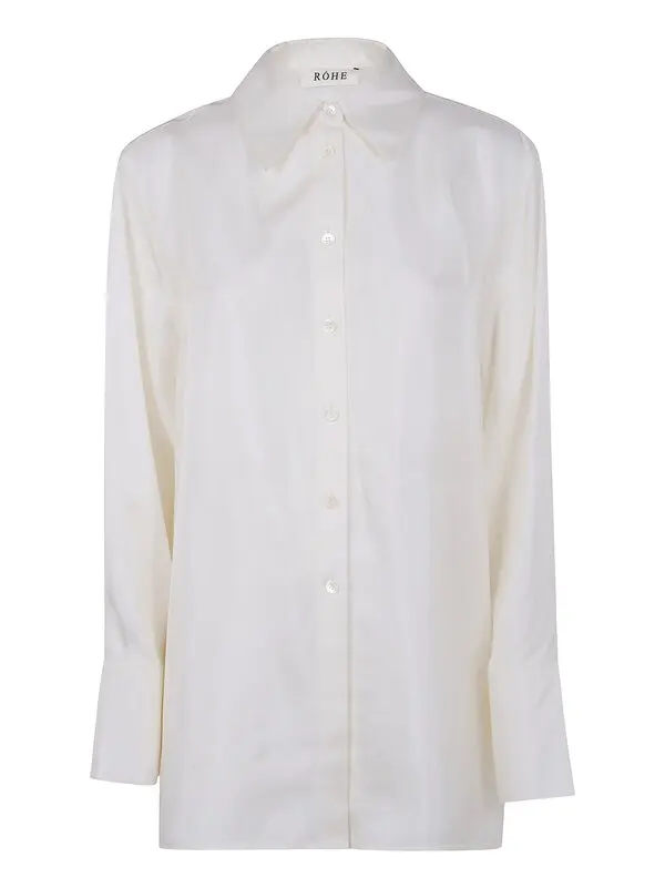 RÓHE Deconstructed Silk Button-down Shirt - White