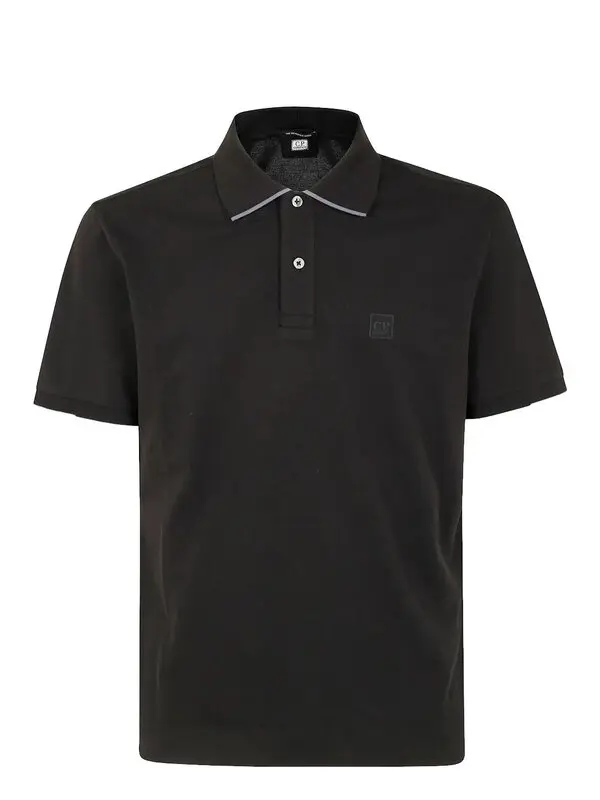 C.P. COMPANY C. P. Company Metropolis The Metropolis Series Stretch Piquet Polo - Black