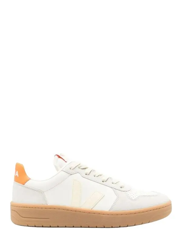 VEJA V-82 Grained Leather Pure Sneakers - White