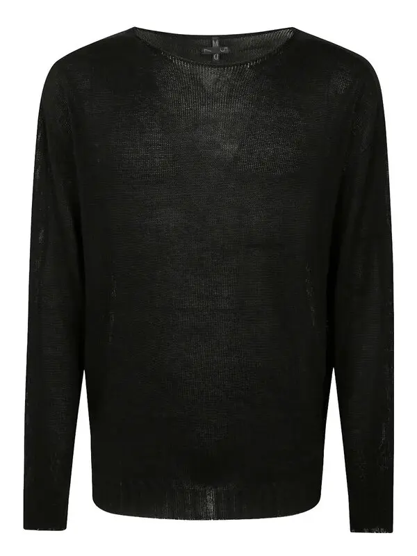 MD75 Oversized Round Neck Sweater - Black
