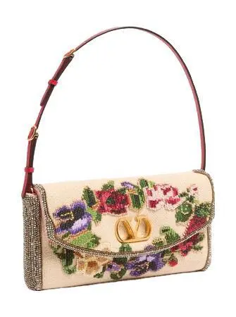 Valentino Garavani Devain Embroidered Shoulder Bag - Multicolor