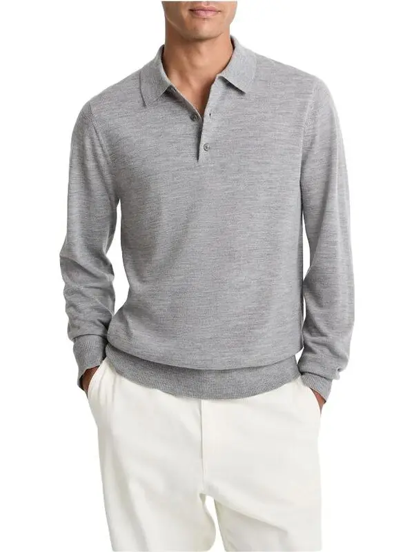 Vince Wool Polo Sweater - Gray
