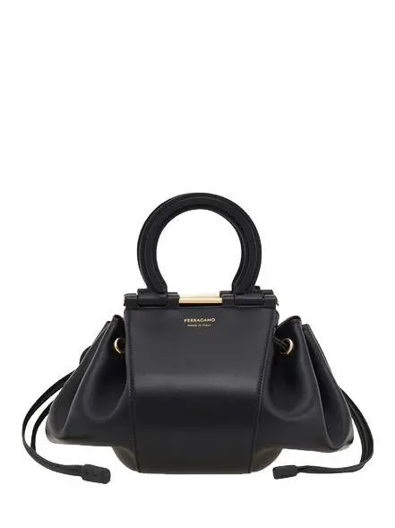 FERRAGAMO Gancini Bucket Bag - Black