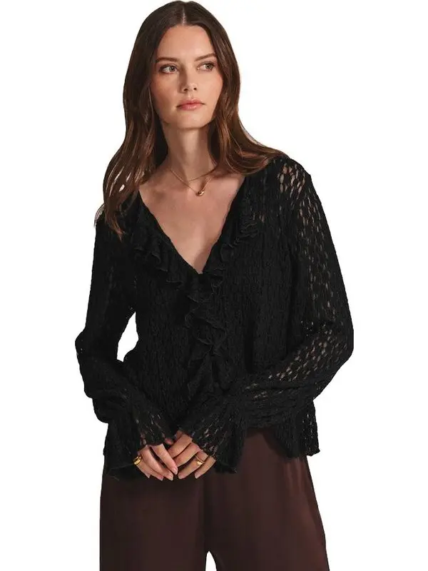 Velvet By Graham & Spencer Natalie Lace Top - Black