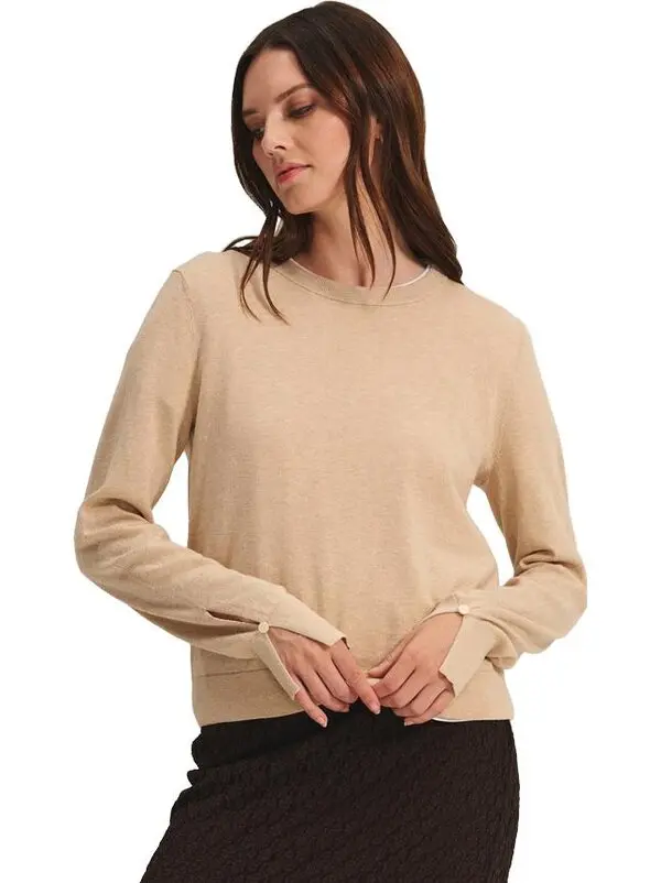 Velvet By Graham & Spencer Melina Cotton-cashmere Sweater - Neutral
