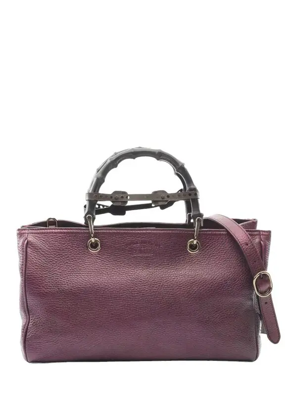 Gucci 2016-2026 Medium Bamboo Shopper Satchel - Purple