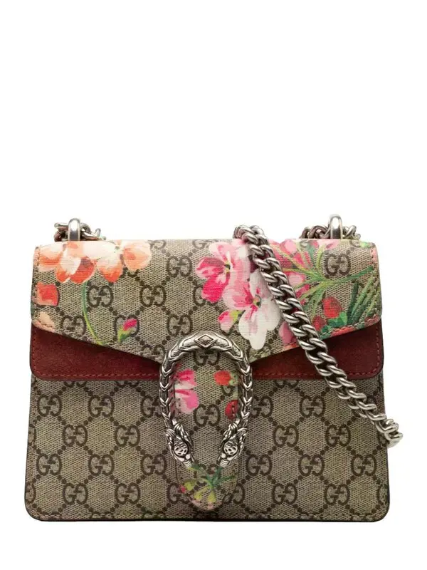 Gucci Small Gg Supreme Blooms Dionysus Crossbody Bag - Brown