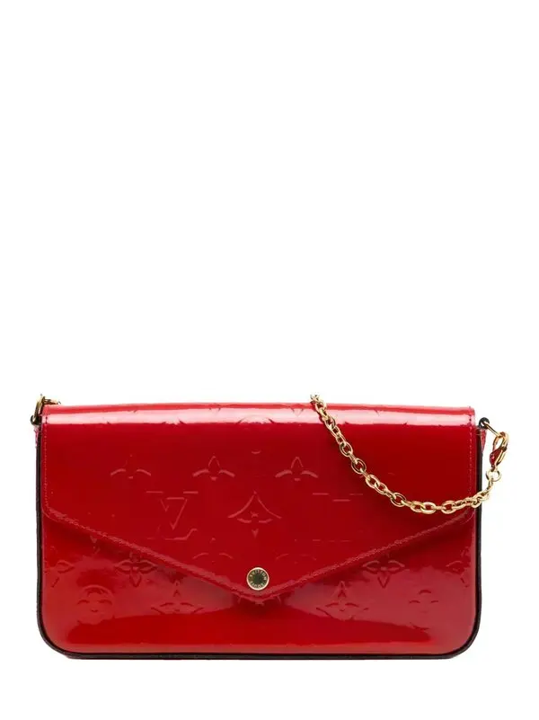 LOUIS VUITTON 2016 Monogram Vernis Pochette Felicie - Red