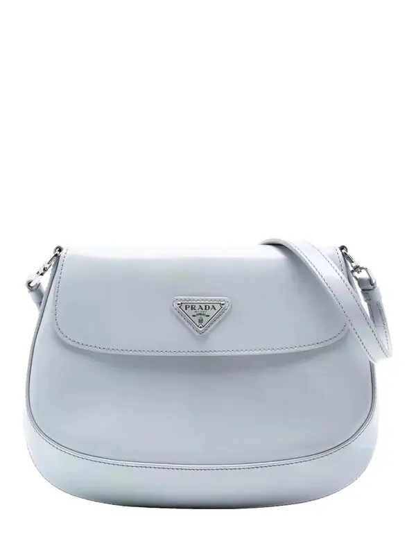 Prada 2021-2025 Mini Brushed Leather Cleo Flap Crossbody Bag - Grey
