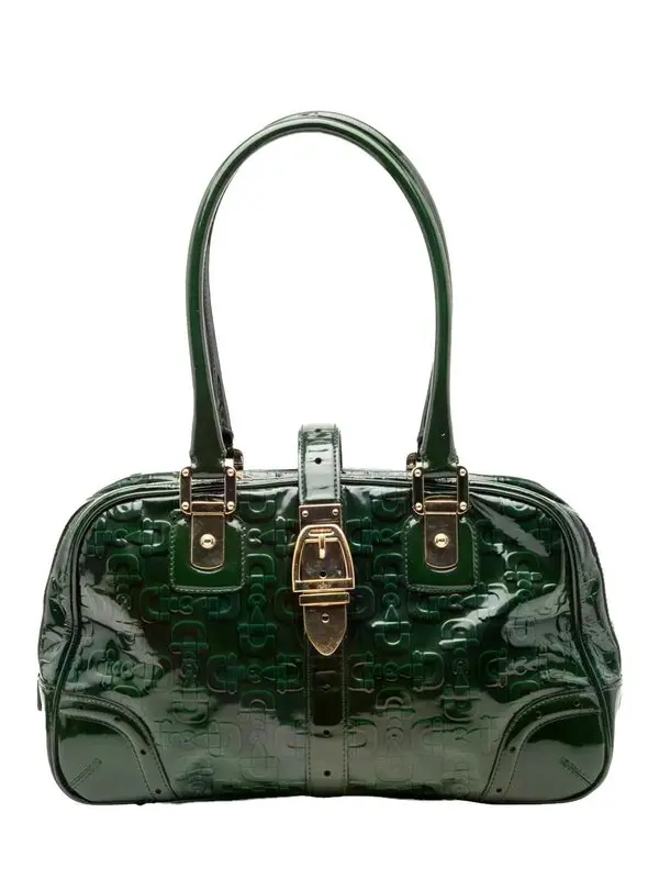 Gucci 2000-2015 Patent Horsebit Shoulder Bag - Green