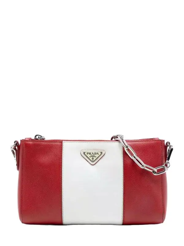 Prada Saffiano Lux Crossbody Bag - Red