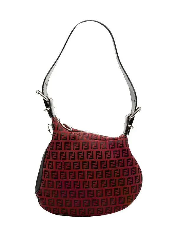 Fendi 2000-2010 Zucchino Canvas Oyster Hobo Bag - Red