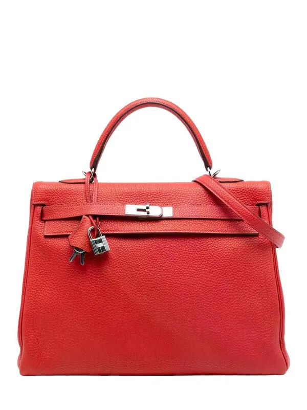 Hermès 2012 Togo Kelly Ii Retourne 35 Satchel - Red