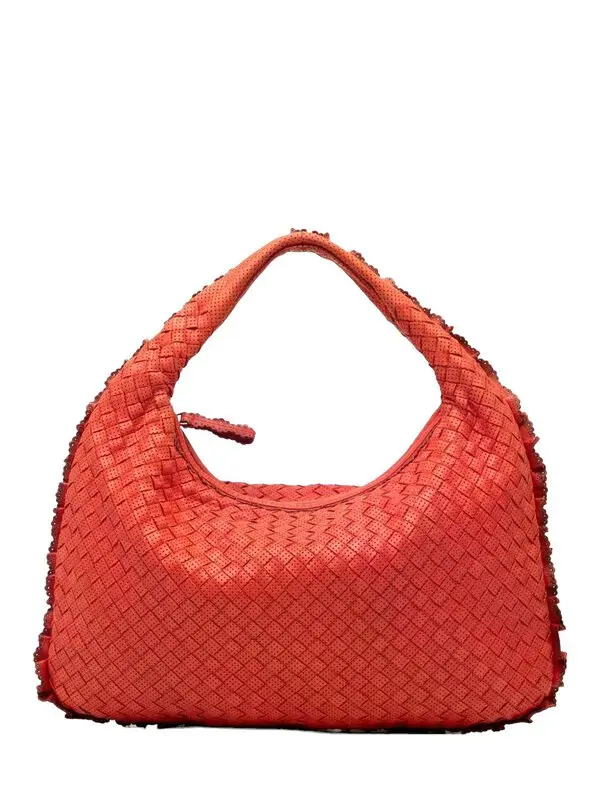 Bottega Veneta Small Perforated Nappa Intrecciato Veneta Hobo Bag - Red