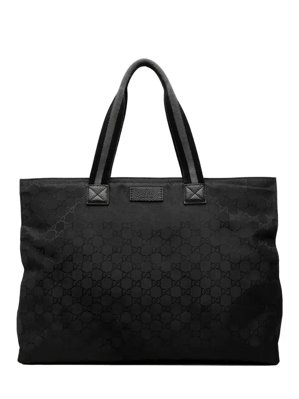 Gucci Gg Nylon Web Tote Bag - Black
