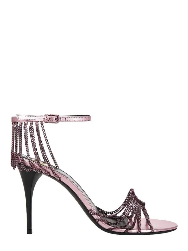 Saint Laurent Babylone Chain Sandal - Kitty Pink