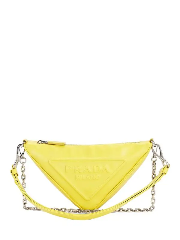 Prada Mini Triangle Shoulder Bag - Yellow
