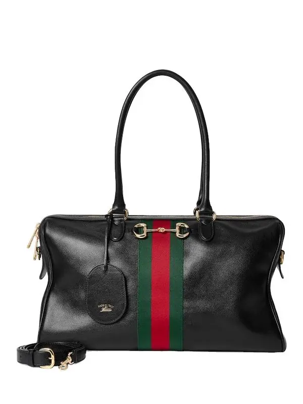 Gucci Large Boston Bag In Leather - Black