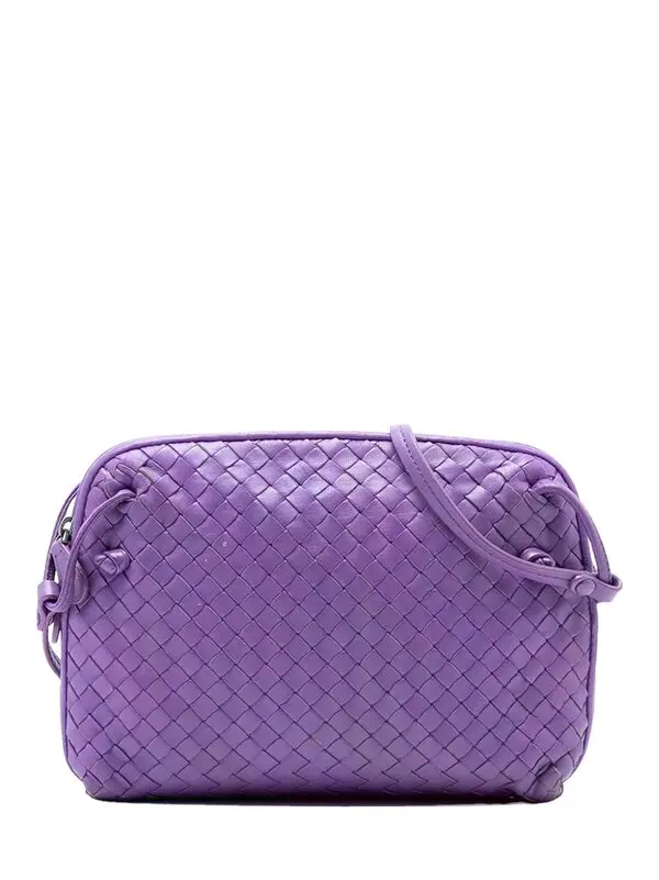 Bottega Veneta Nappa Intrecciato Nodini Crossbody Bag - Purple