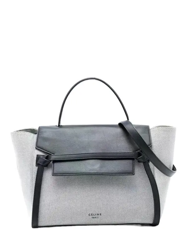 Celine 2016 Mini Canvas Belt Satchel - Grey