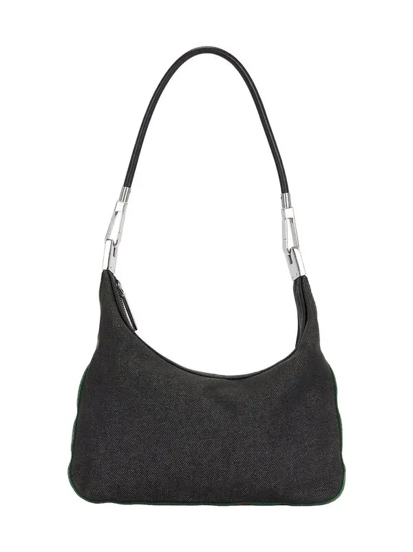 Gucci Denim Clasp Hobo Bag - Grey