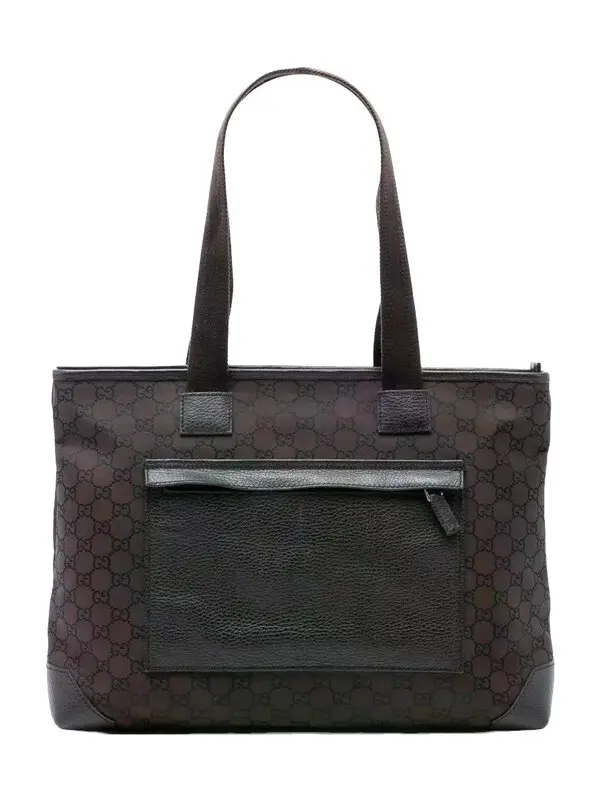 Gucci Gg Nylon Tote Bag - Brown