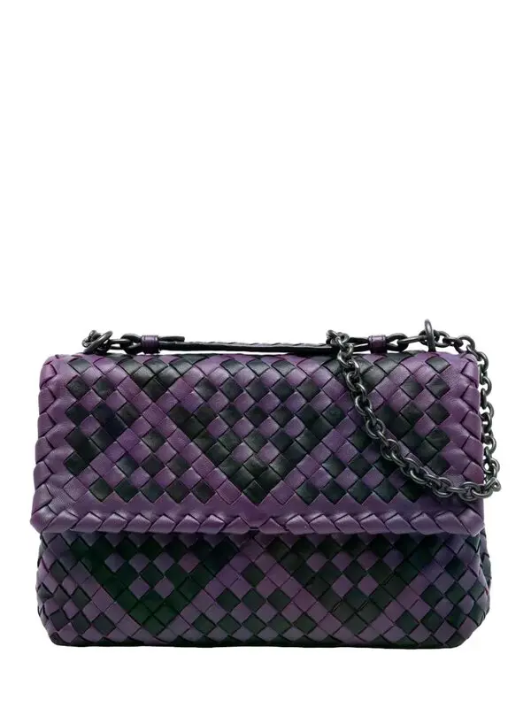 Bottega Veneta Small Bicolor Nappa Intrecciato Olimpia Shoulder Bag - Purple