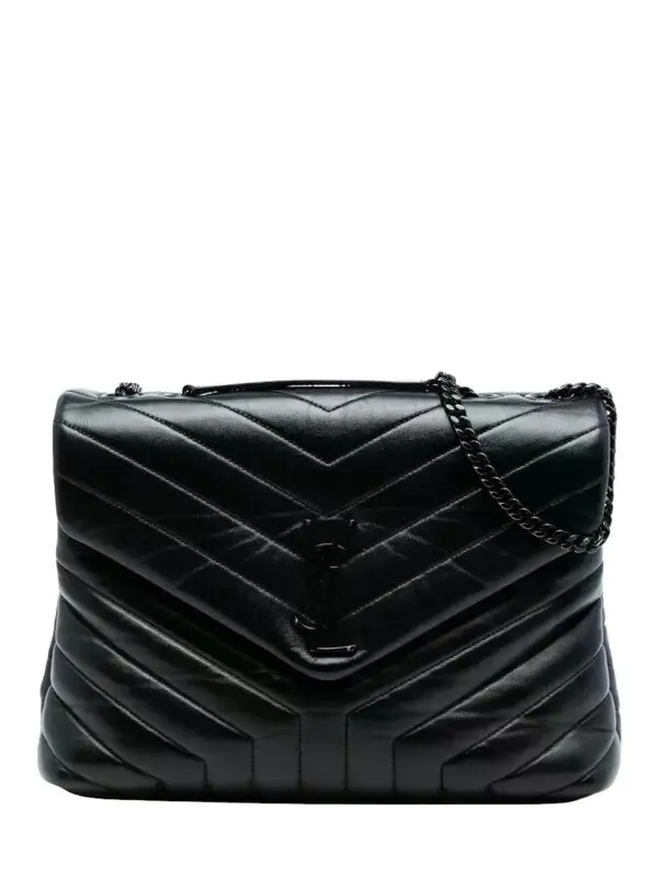 Saint Laurent Matelasse Leather Loulou Shoulder Bag - Black