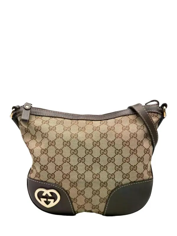 Gucci Gg Canvas Lovely Crossbody Bag - Brown