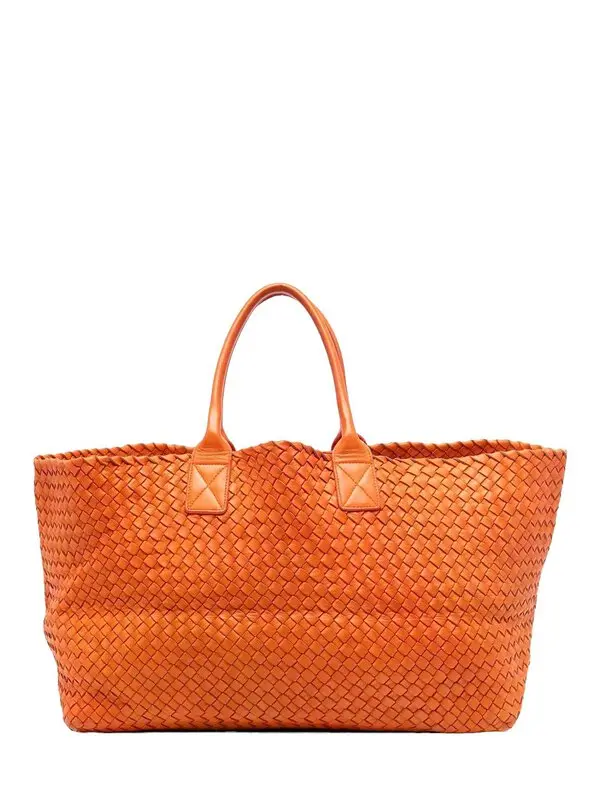 Bottega Veneta Large Intreccio Cabat Tote Bag - Orange