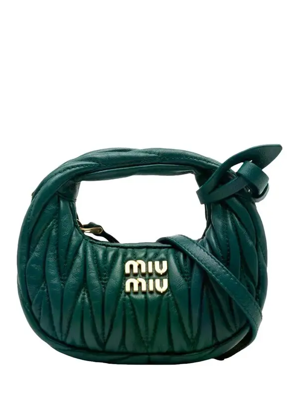Miu Miu Nappa Matelasse Wander Bag - Green