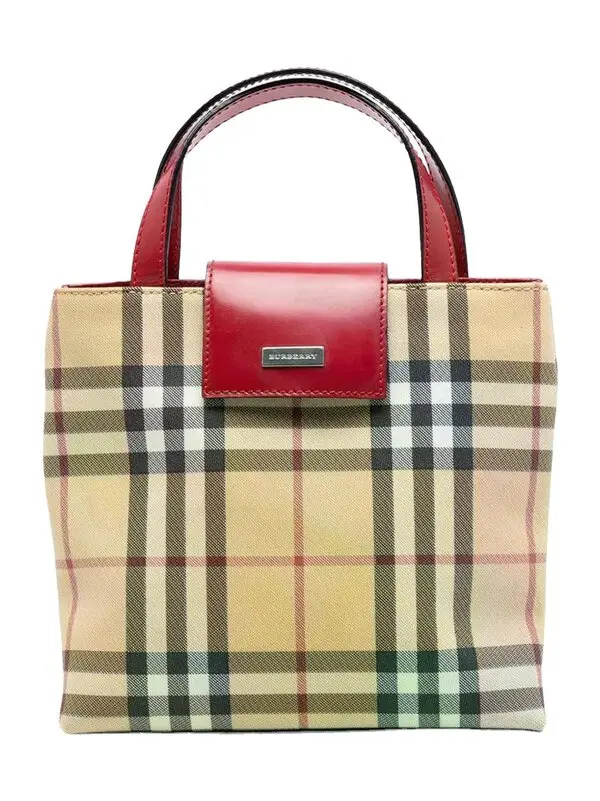 Burberry House Check Coated Canvas Handbag - Brown
