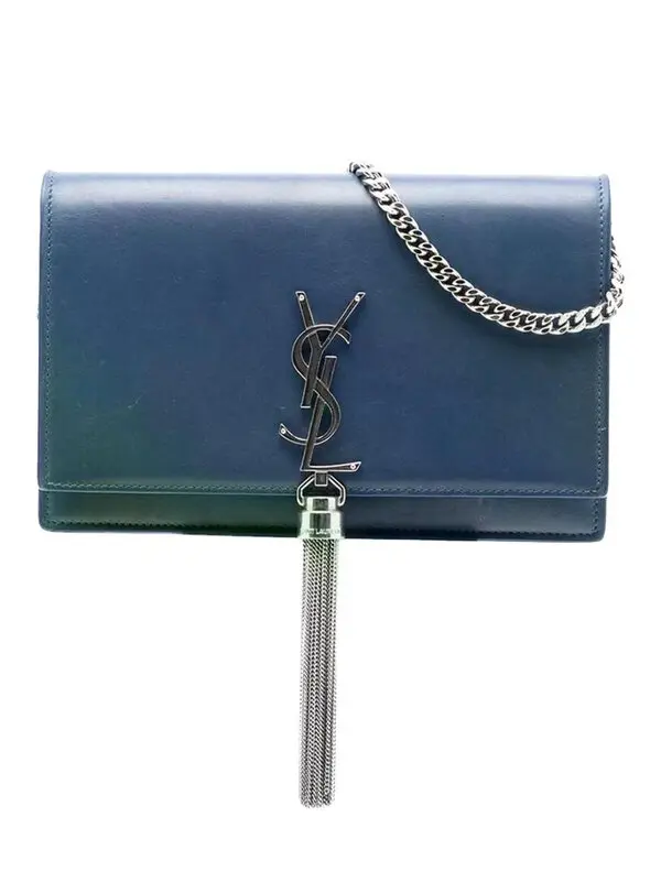 Saint Laurent 2017 Monogram Kate Tassel Wallet On Chain - Blue