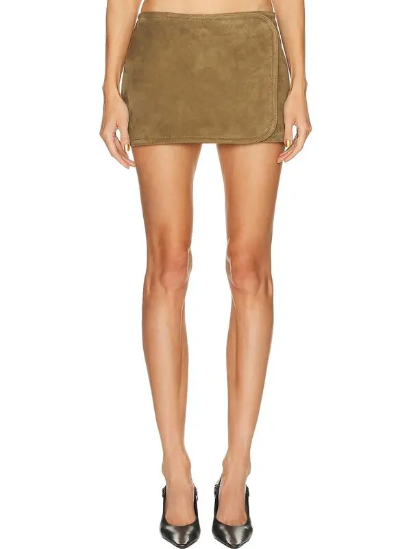 EAVES Bette Suede Mini Skirt - Toffee