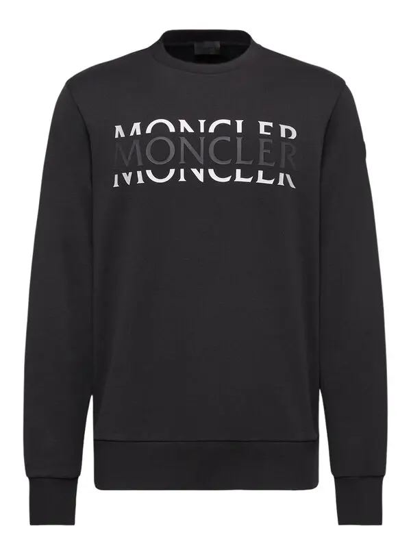 Moncler Logo Cotton Jersey Long-sleeve T-shirt - Black