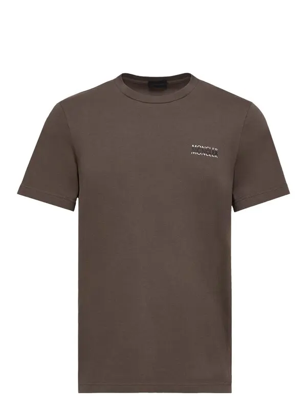 Moncler Logo Cotton Jersey T-shirt - Brown