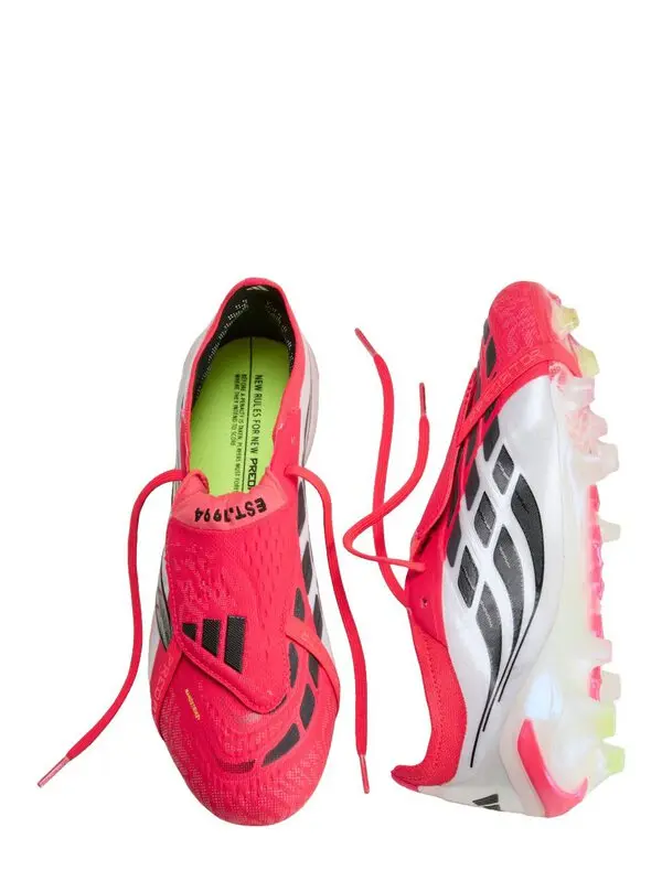 Adidas Predator Elite Firm Ground Soccer Cleats With Fold-over Tongue - Lucid Red / Core Black / Cloud White