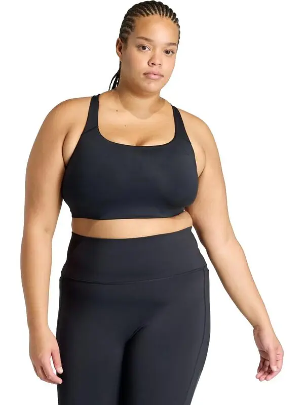Adidas Optime Workout 3-stripes Medium Support Bra - Black