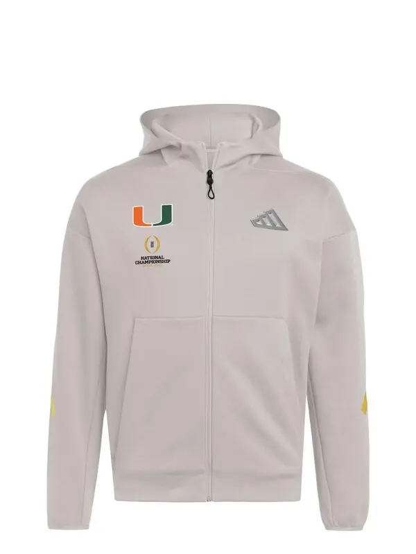 Adidas Miami Hurricanes Cfp Postseason Z.n.e. Full-zip Hoodie - Grey Two / Ncaa-mia-77e