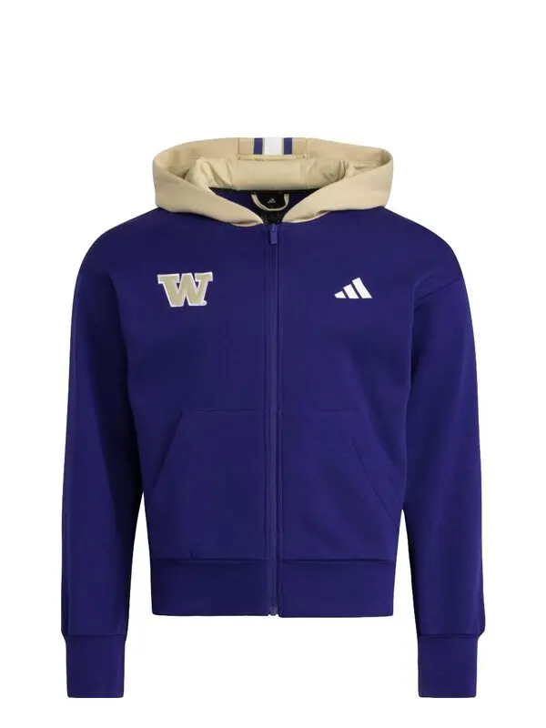 Adidas Washington Huskies Full Zip Helmet Hoodie - Team College Purple / White