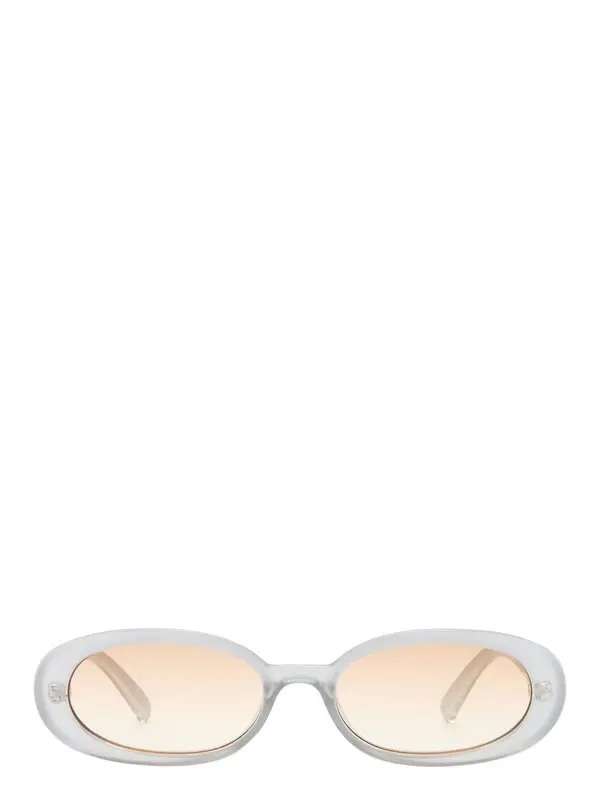 Le Specs Outta Love Oval Sunglasses - Silver Pearl