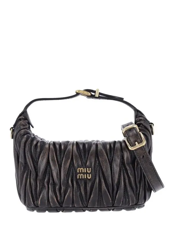 Miu Miu Matelassé Nappa Pouch - Brown